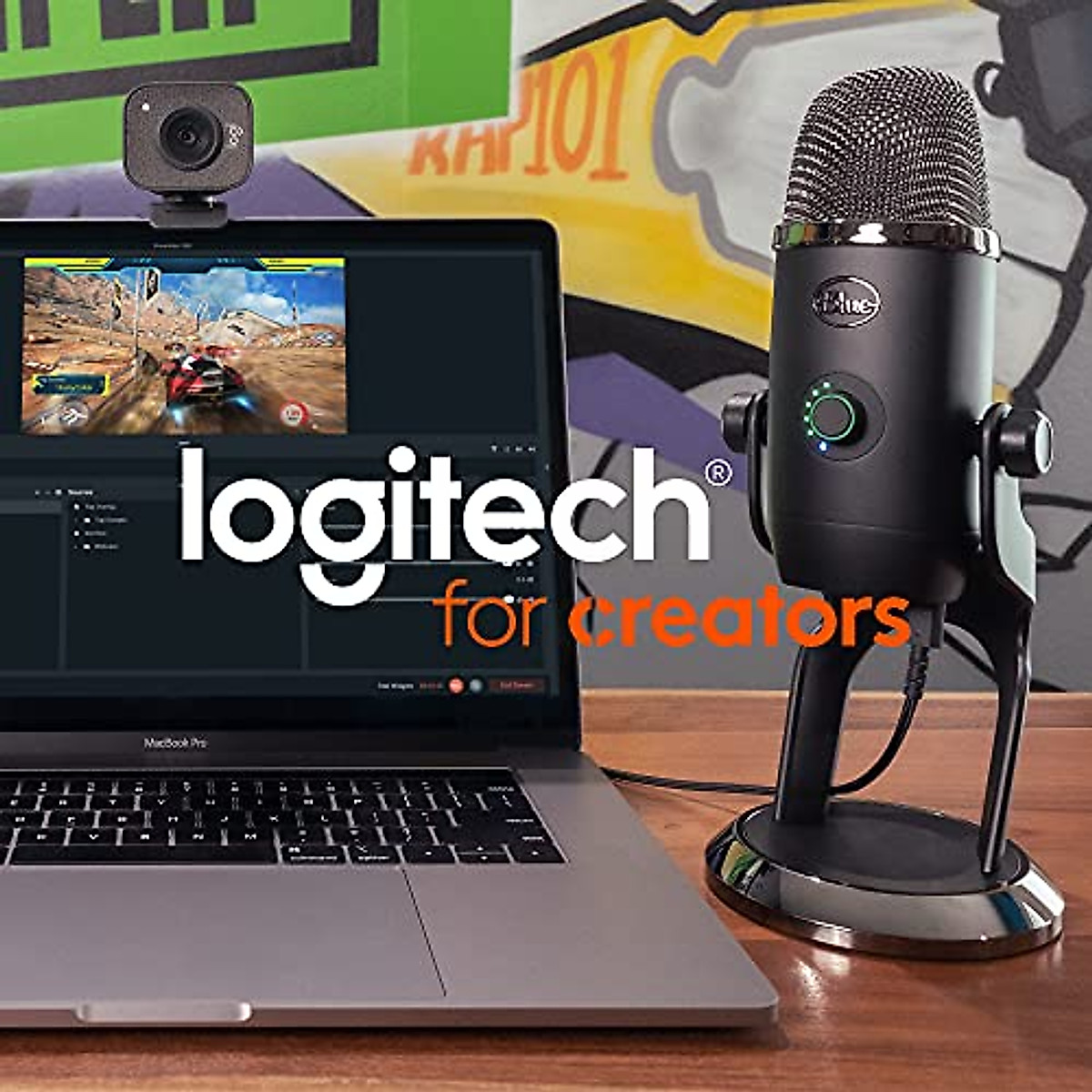 Logitech for Creators Blue Yeti USB Microphone for Gaming, Streaming, Podcasting, Twitch, YouTube, Discord, Recording for PC and Mac, 4 Polar Patterns, Studio Quality Sound, Plug & Play-Midnight Blue