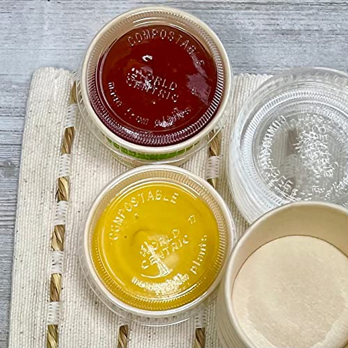 Outside the Box Papers 2 Ounce Souffle Cups and Lids - 100% Biodegradable and Compostable - 100 Pack