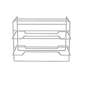 Home Basics 3 Tier Heavy Duty Kitchen Countertop or Cabinet Wrap Organizer for Food Wrap, Foil, Wax Parchment Paper, Plastic Bags White Finish