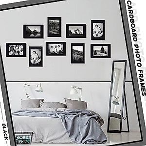 Juexica 100 Pieces Paper Picture Frames 4x6 Standing Photo Frames with Easel Stand Cardboard Frames Picture Art for Kids Craft Decoration Christmas Graduation Wedding Display, Black