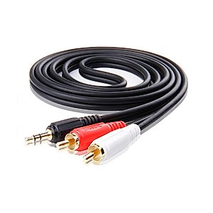 GUY-TECH 3.5 mm to 2 RCA Stereo Cable Audio Cord AUX Wire Compatible Replacement for Bose Solo 5 TV Soundbar Sound Bar Home Theatre System Solo5 Speaker