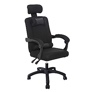 Home Office Chair Ergonomic, Breathable Mesh Fabric Computer Desk Task Chair Swivel, Reclining Back, Adjustable Headrest ＆Seat Height Black