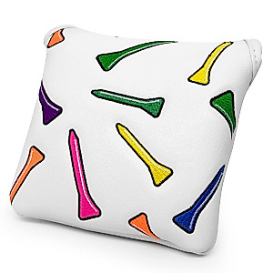 Colorful Tee Golf Mallet Putter Head Cover Magnetic Mallet Club Headcover fits for Taylormade, Scottty Cameron Mallet Putters