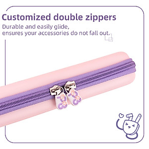 Geekshare Cute Plug Bunny Case Compatible with Nintendo Switch Lite - Portable Slim Travel Carrying Case fit Switch Lite & Game Accessories - with a Removable Wrist Strap