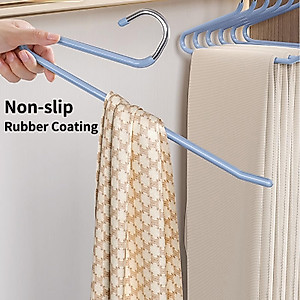 SLMT Pants Hangers for Women and Men, 28 Pack Jean Hangers for Closet, Non Slip Open Ended Trouser Hangers, Metal Clothes Hangers for Pants