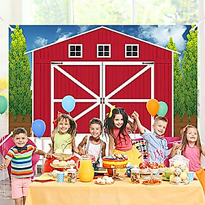 Chiazllta Barn Door Backdrop Farm Theme Baby Shower Decorations Party Accessory Farm Animals Party Background for Fam Birthday Baby Shower Party Decoration Supplies