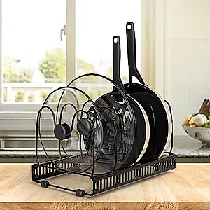 Mallnos Compact Pan Rack Organizer - Space-Saving Solution for Singles - Holds 4 Pans - Premium Iron Construction