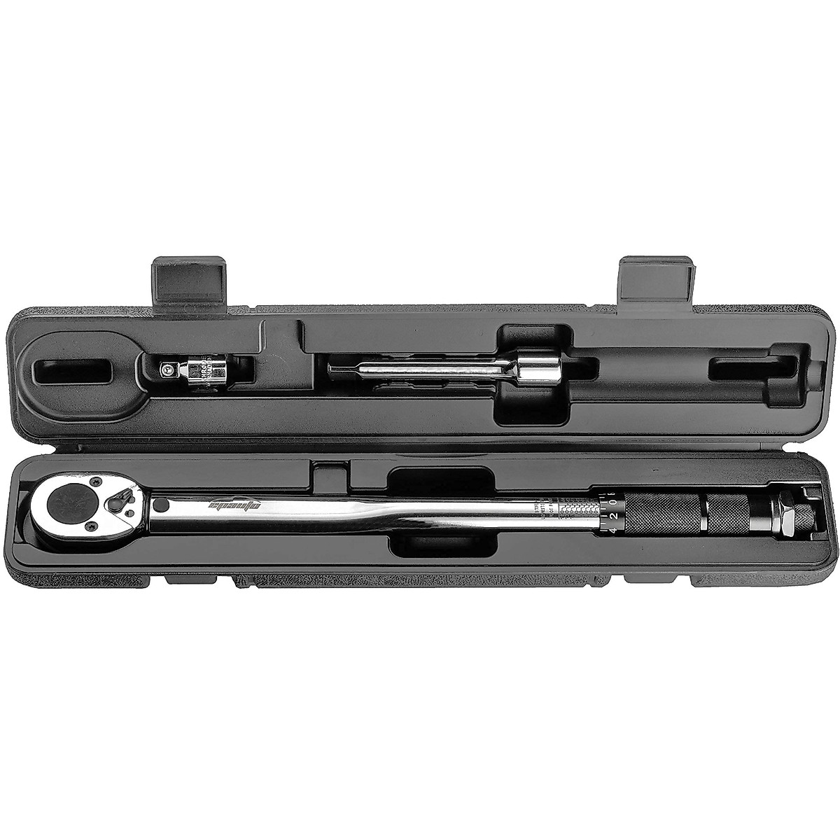 EPAuto 1/2-inch Drive Click Torque Wrench + 4 Pieces - Impact Socket Adapter
