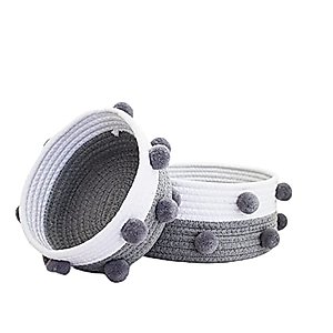 Toy Cosmetics Pet Cat Basketable Cotton Woven Storage Basket Simple Cotton Table Deduction Box Storage Box