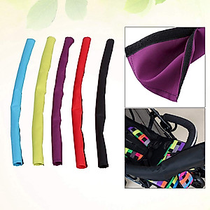 1Pc Baby Pushchair Stroller Fabric Handle Bar Waterproof Pushchair Handlebar Warmer Gloves Cover(Black)