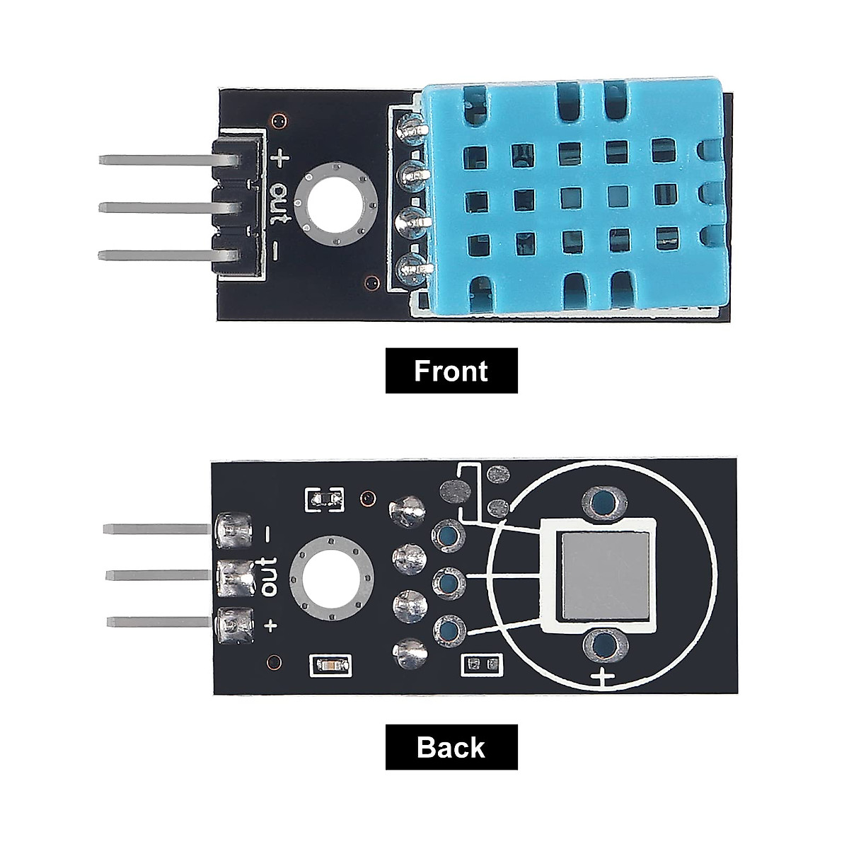 6pcs DHT11 Temperature Humidity Sensor Module Digital Temperature Humidity Sensor 3.3V-5V with Wires, Humidity Measure Range 20%-95% Temperature Measure Range 0-50℃