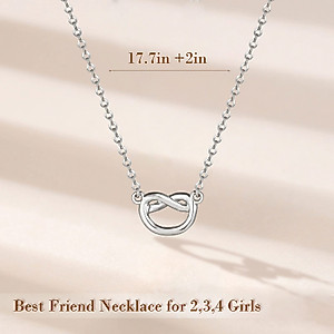 YANCHUN Best Friend Necklace Friendship Necklaces for 2/3/4/5 Friend Gifts for Women Bff Friends Sisters Bestie Necklace Sister Birthday Gifts