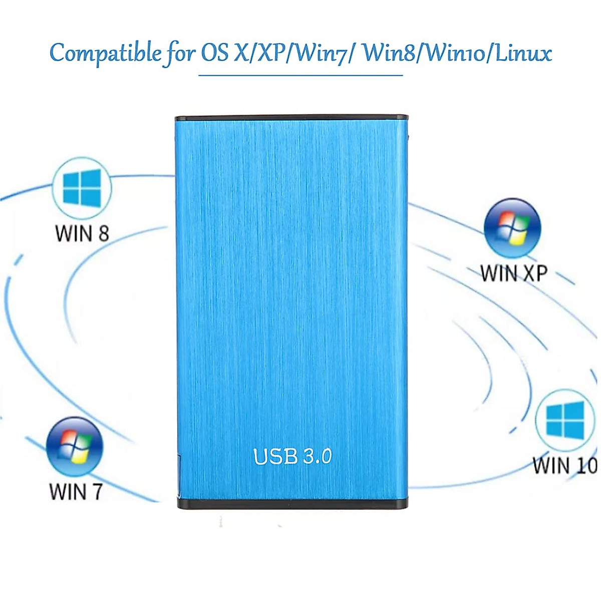 USB3.0 High-Speed Mobile Hard Drive,YD0018 2.5inch 80G-2TB Mechanical Mobile Hard Drive,50-130M/S USB3.0 Ultra Slim Portable External Hard Drive,Compatible for OS X/XP/Win7/ Win8/Win10/Linux(1TB)
