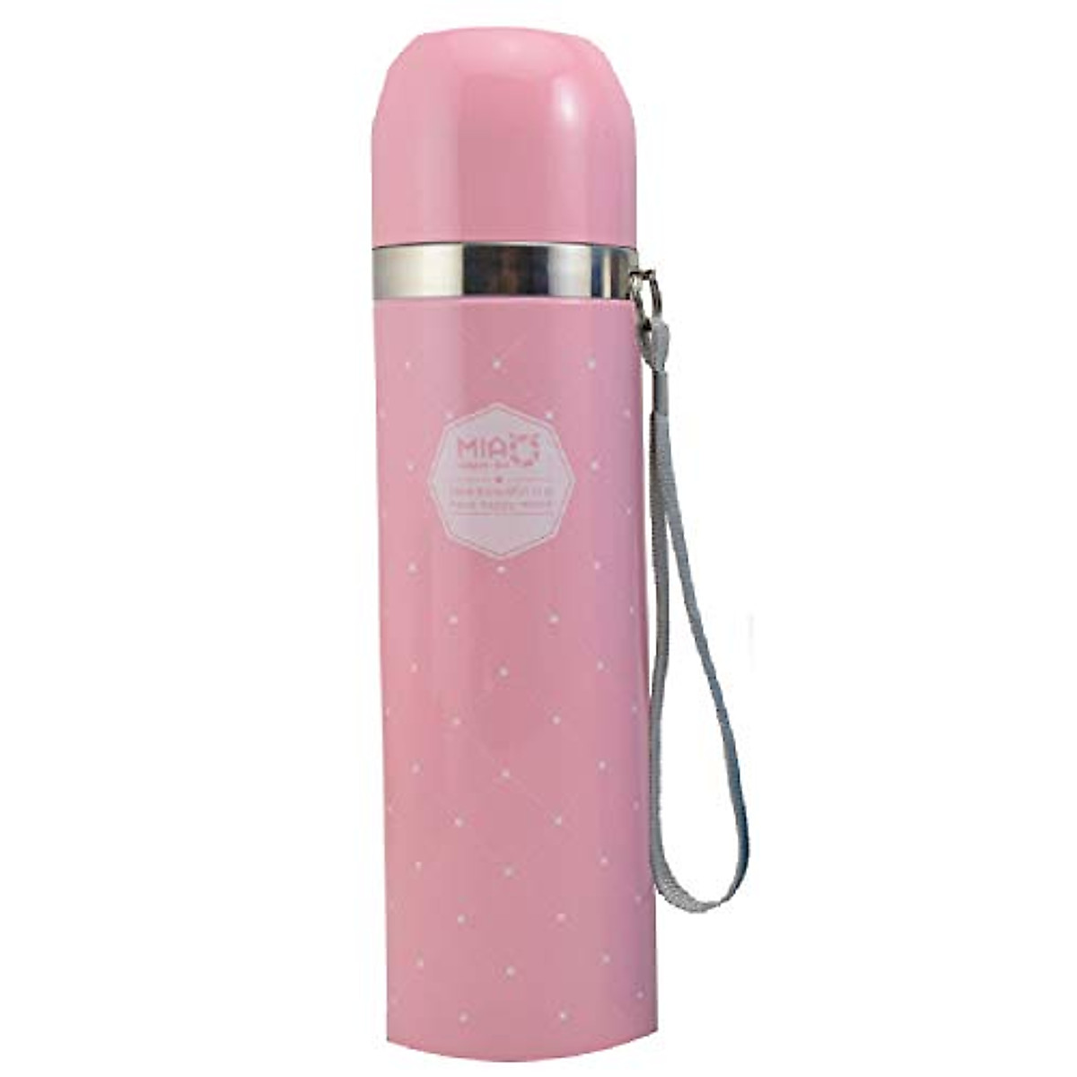 Best Stainless Steel Thermos Bottle - New Triple Wall Insulated - BPA Free - Hot Coffee or Cold Tea + Drink Cup Top - Perfect for Office (Pink, 500 ml)