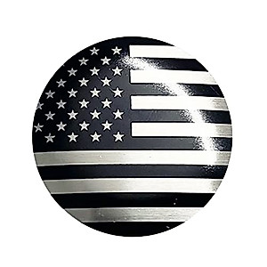 Dial Shifter Trim Plate Etched American Flag Emblem, Gear Shift Switch Knob Cover Fit for Chrysler Pacifica, Chrysler 200/300, Dodge Durango, Voyager, Dodge Ram 1500 & 2500.