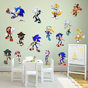 Sonic Wall Sticker Children's Cartoon Bedroom Background Wall Decoration Self-Adhesive Wall Sticker PVC