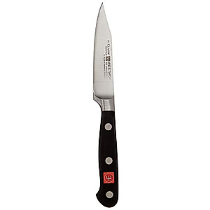 Wusthof Classic Clip Point Paring Knife, 3.5-in, Black, Stainless