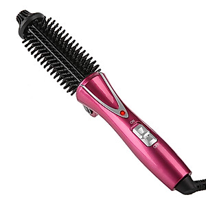 Hair Dryer Brush, Curling Iron Hair Ionic Hair Straightener Brush Ceramic Heated Brush Styler For Short Hair[Us]