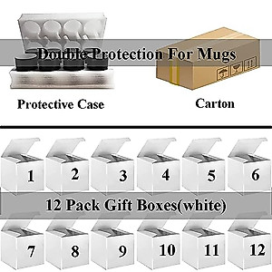 ABBSH Sublimation Mugs, Sublimation White Coffee Mugs Tazas Para Sublimacion Blank 11 OZ With Box for for Coffee, Soup, Tea, Milk, Latte, Hot Cocoa Set of 12