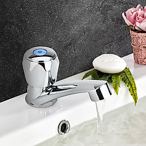 Basin Single Cold Faucet, ABS Plastic Single Handle Water Nozzle Cold Water Tap Lavatory Basin Bath Sink Vanity Faucet for Bathroom Basin Kitchen Sink Rest Room Bathtub, G1/2(20mm)