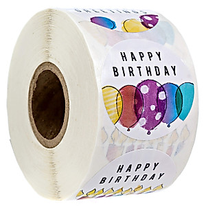 Modern, Vibrant Watercolor Birthday Stickers / 6 Bright Birthday Designs / 500 Colorful Rainbow Birthday Labels / 1.5" Happy Birthday Envelope Seals
