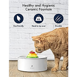 PETLIBRO 4 Packs Replacement Filters for Ceramic Cat Water Fountain, Quadruple Filtration Dishwasher Safe Quiet Pet Water Fountain, 50oz /1.5L, PLFF004