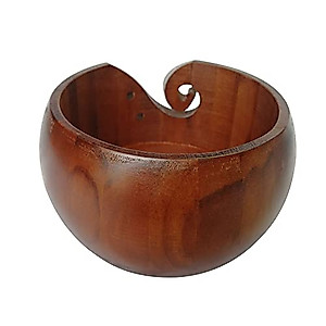 Natural Wooden Yarn Storage Bowl Organizer Knitted Crocheted Sewing Holders