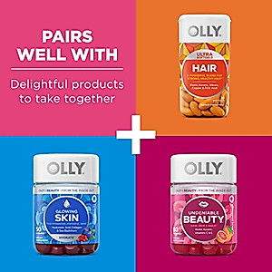 OLLY Collagen Gummy Rings, 2.5g of Clinically Tested Collagen, Boost Skin Elasticity & Reduce Wrinkles, Adult Supplement, Peach Flavor, 30 Count