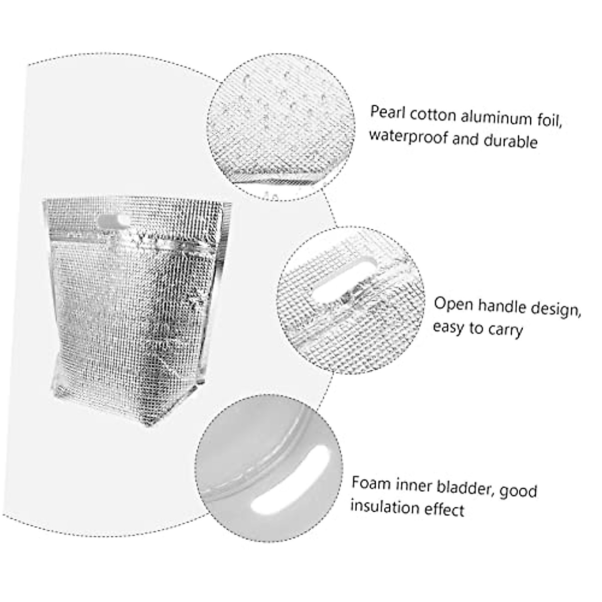 ULTECHNOVO 12 Pcs Self-sealing Thermal Bag Organizer Tote Bag Zip up Tote Bag Lunch Bag Tote Insulated Food Delivery Bag Cake Pizza Packaging Bag Baking Food Bag Take-out Food Bag Zipper Cake