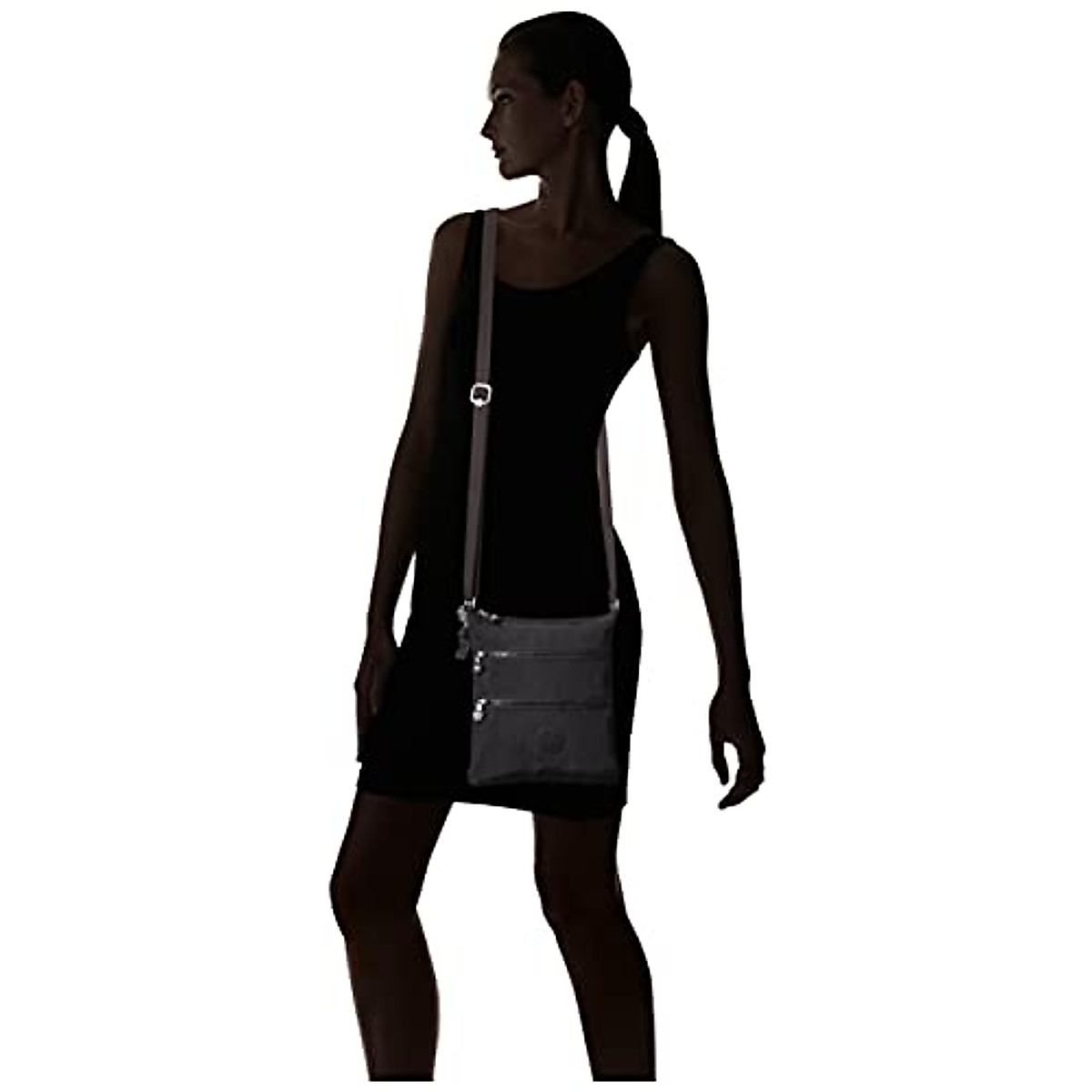 Kipling Keiko Mini Crossbody Bag, Black Noir, 8"L x 9"H x 1.25"D