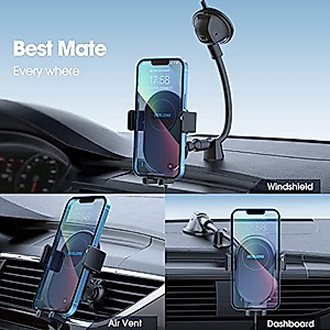 Wireless Car Charger, 15W Qi Fast Charging, Auto-Clamping Car Wireless Charger, Air Vent Dashboard Car Phone Holder Compatible with iPhone 14 13 12 11/Pro Max/XR/XS/X/8, Galaxy Note 20/S20/S10, etc