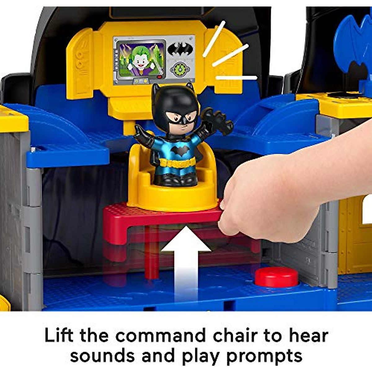 Fisher-Price Little People DC Super Friends Batcave, Batman playset with figures for toddlers and preschool kids ages 18 months to 5 years