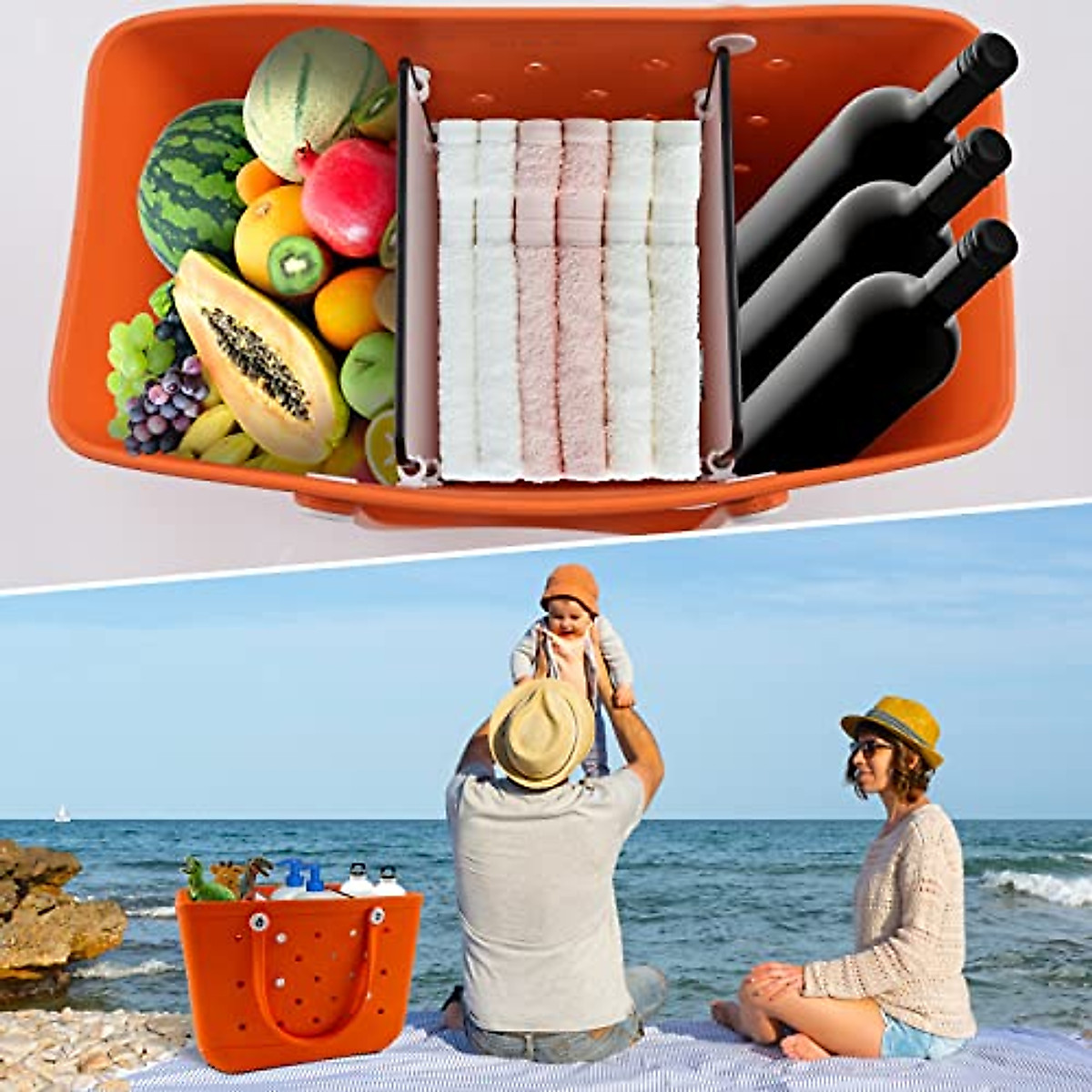 Ioyaauy Bogg Bag Divider Tray, Compatible with Large X Bagg Bag 19x15x9.5inch, Divider Tray for Bogg Bag Accessories Help with Organizing Bogg Bag and Divide Space(Black-2PCS)