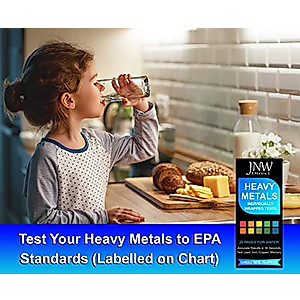 Heavy Metals Water Test Kit - Drinking Water Test Strips with eBook - Quick and Accurate Testing Kits for Drinking Water - Test Iron, Copper, Mercury, and Lead - 20 Test Strips by JNW Direct
