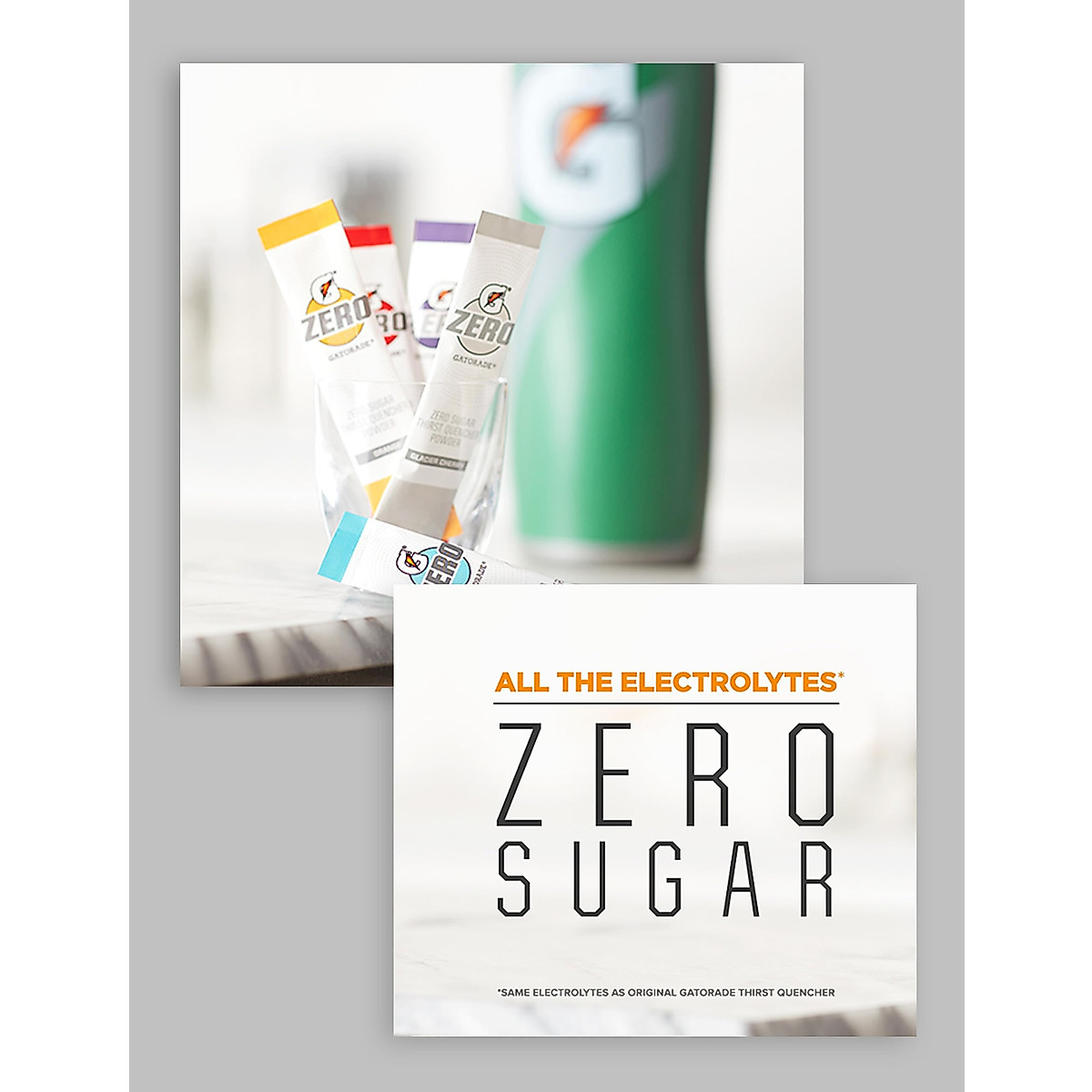 Gatorade Zero Thirst Quencher Powder Packets, Orange, 0.10 oz Individual Packets 40 Count