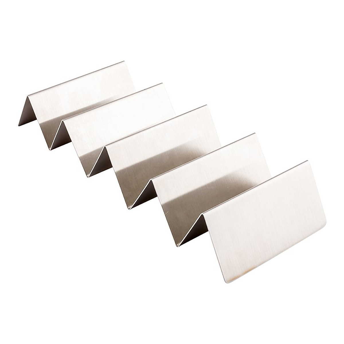 Restaurantware 10.7 Inch x 4 Inch Taco Stand 1 Holds 4 Tacos Taco Rank - Reversible Dishwasher Safe Stainless Steel Taco Holder For Hard Or Soft Shells