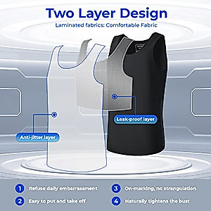 Wonababi Chest Binder Corsets, Binder Trans Ultra Flat Tank Top FTM Binder for Gynecomastia Compression Shirts Binder Chest