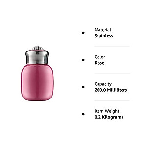 Mini 7 oz Stainless Steel Water Bottle, Small Vacuum Insulated Water Bottle Leak Proof Sport Tumbler Cup Hot and Cold Water Bottle for Women Girls Kids Gift Milk Tea Lunch (Rose)