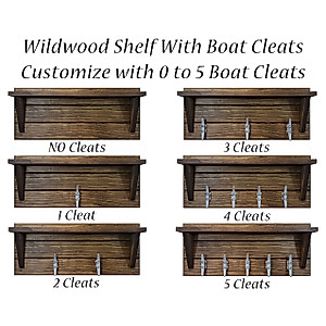 Wildwood Rustic Wall Mounted Boat Cleat Coat Rack with Shelf - Entryway Shelf Perfect Touch for Your Entryway, Kitchen, Bathroom and More