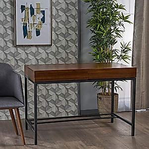 44" Brown Contemporary Style Handcrafted Storage Desk