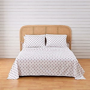 Great Bay Home 4-Piece King Coastal Microfiber Sheet Set | Nautical-Printed, Ultra-Soft Sheets | Wrinkle & Fade Resistant Beach-Themed Prints & Patterns Bedding Sheets & Pillowcases. (King, Lobster)