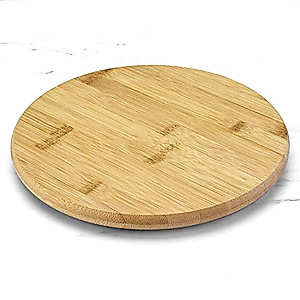 TB Home 10” Bamboo Lazy Susan Organizer for Kitchen, Turntable for Cabinet, Table or Pantry