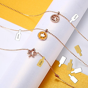 Yeachlaing Kraft Jewelry Price Labels,Any Pen Will not be Smeared,No Glue in The Middle Folding Part,Suitable for Jewelry handicrafts,etc.(600 PCS,1 Bag)