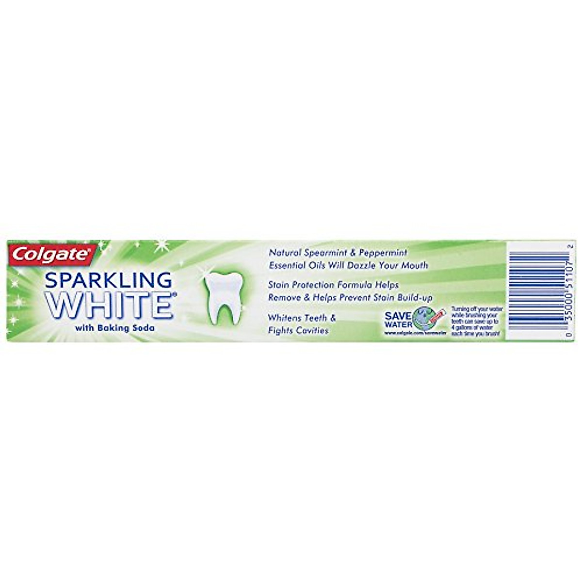Colgate Sparkling White Gel Toothpaste, Mint Zing, 2.5 Ounce (Pack of 6)