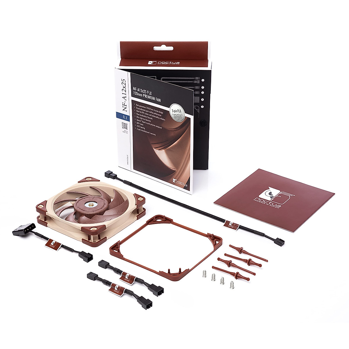 Noctua NF-A12x25 FLX, Premium Quiet Fan, 3-Pin (120mm, Brown)