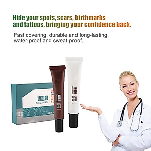Tattoo Concealer, Make up concealer, Scar make up Scar concealer Body Concealer Birthmark Scar Vitiligo Blemish,Waterproof and Sweatproof Long Lasting Two Colors Cover Up Make up Concealer Set