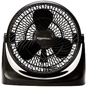 Amazon Basics 3 Speed Small Room Air Circulator Fan, 11-Inch, Blade, Black, 7.6"D x 14.8"W x 14.1"H