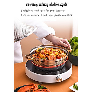 GFHVDC 304 Stainless Steel Moroccan Tagine Pot, Non Stick Moroccan Cooking Pot with 2 Handles, Large Moroccan Cooker Handmade Tagine Pot with Cone-Shaped Lid,Silver,29cm