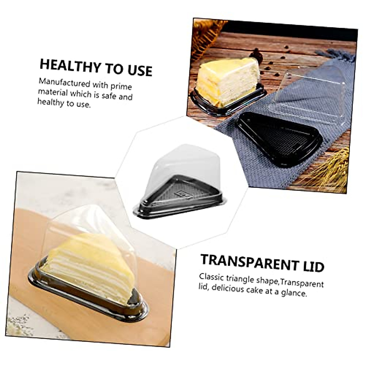 ULTECHNOVO 100 Pcs Boxes Cheesecake Box Muffin Cake Slice Holder Dome Cake Carrier Containers with Lids Mini Cupcake Container Plastic Cake Containers Pie Dessert With Cover Makeup 100pcs