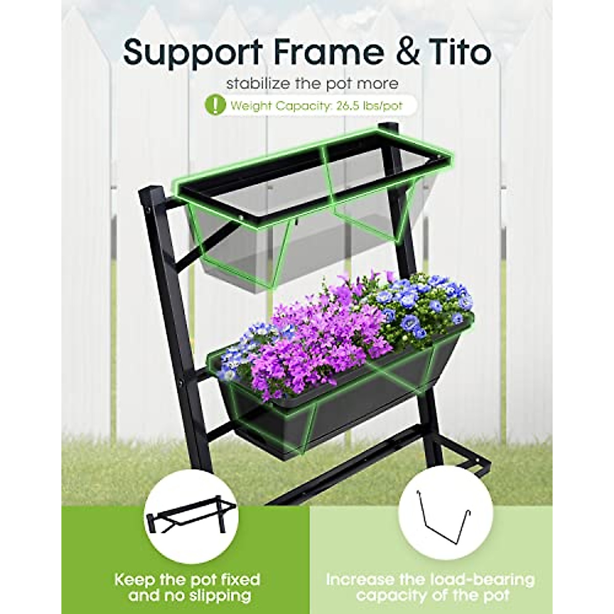 KING BIRD 4ft Vertical Raised Garden Bed 5 Tiers Planter Box ...